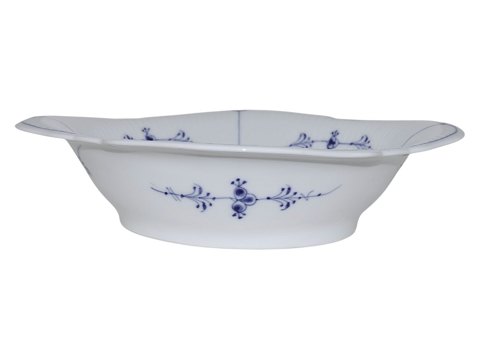 Antik K - Musselmalet Riflet * * Stor og skælden oval skål #2014