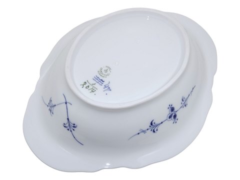 Antik K - Musselmalet Riflet * * Stor og skælden oval skål #2014