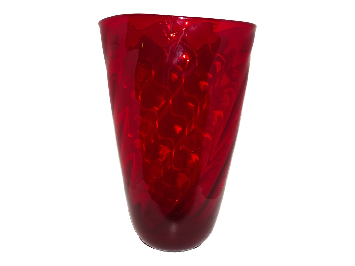 Antik K - Tall red art glass vase